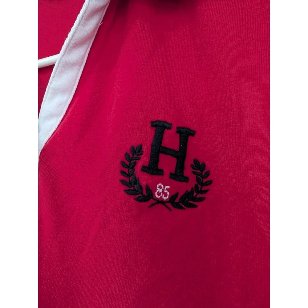 Tommy Hilfiger | Tops | Tommy Hilfiger Womens Red Polo Shirt W H Logo ...